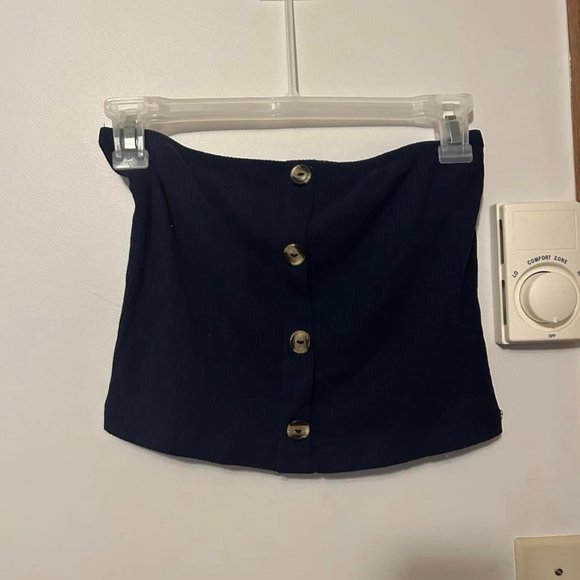 Tops | Basic Strapless Tube Top With Buttons | Poshmark